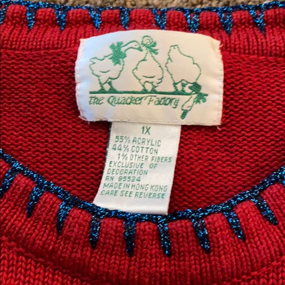 Quacker Factory Red & Blue Star Sweater - Gem